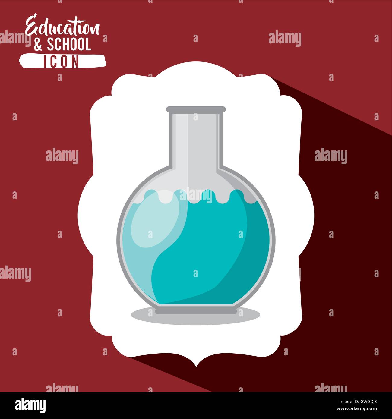 School flask inside frame design Stock Vector Image & Art - Alamy