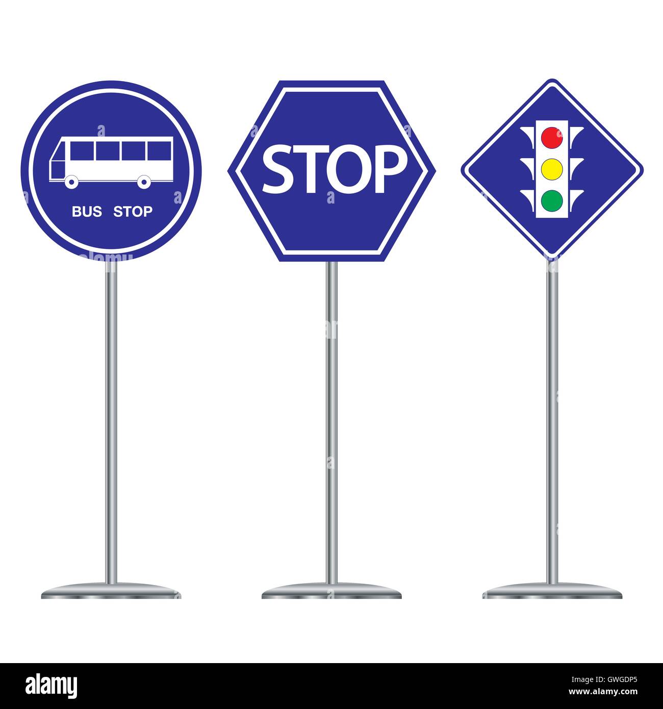 road, sign, stop, vector, illustration, white, isolated, red, traffic ...