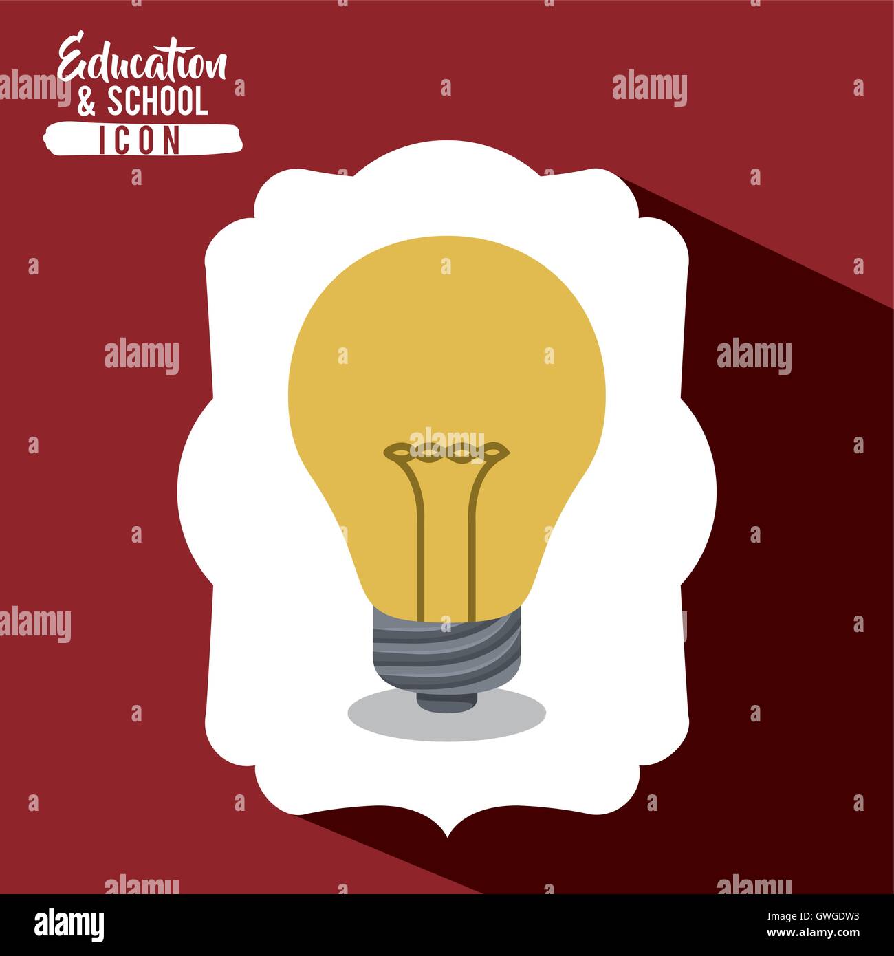 School light bulb inside frame design Stock Vector Image & Art - Alamy