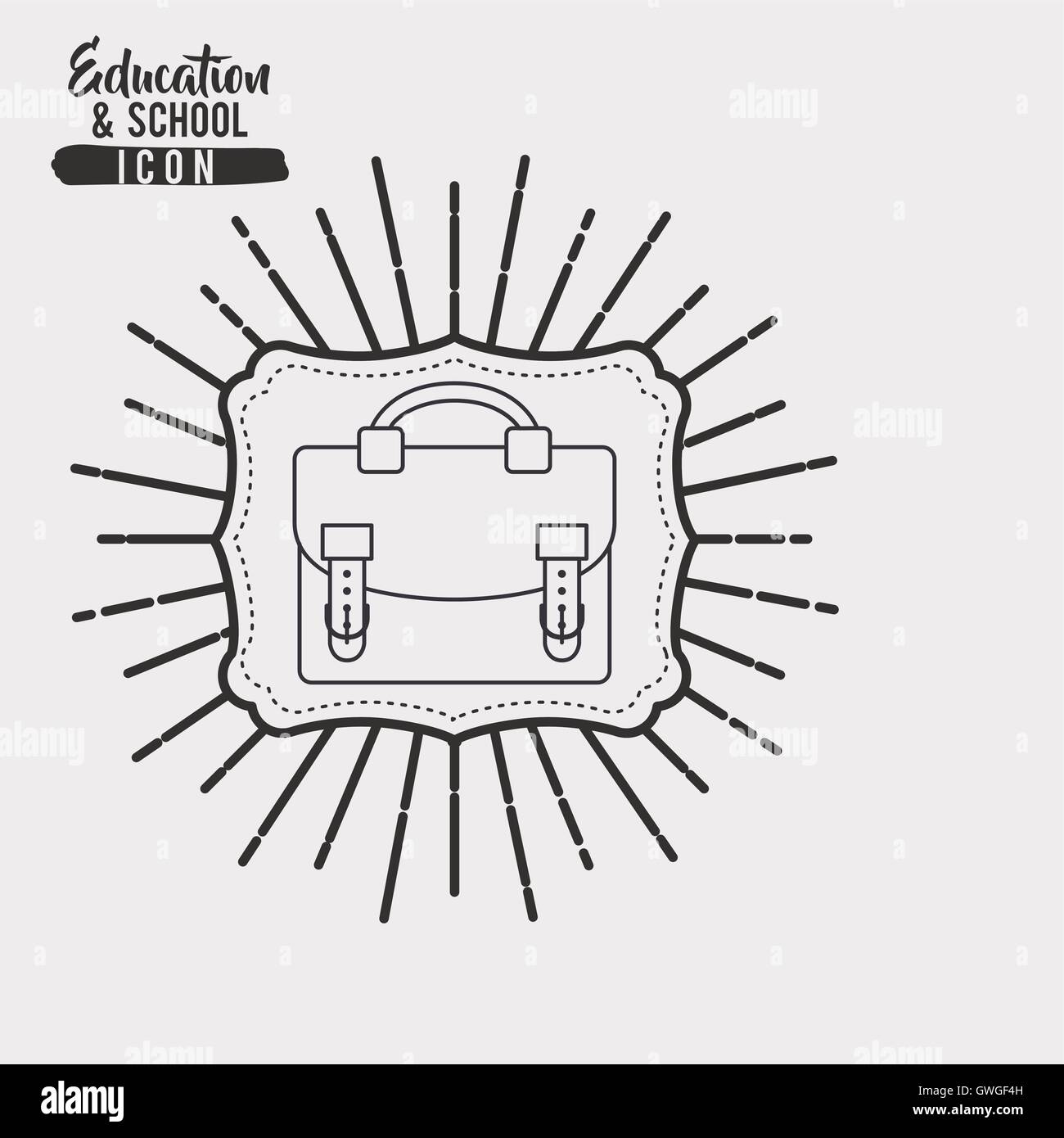 Suitcase for school inside frame design Stock Vector Image & Art - Alamy