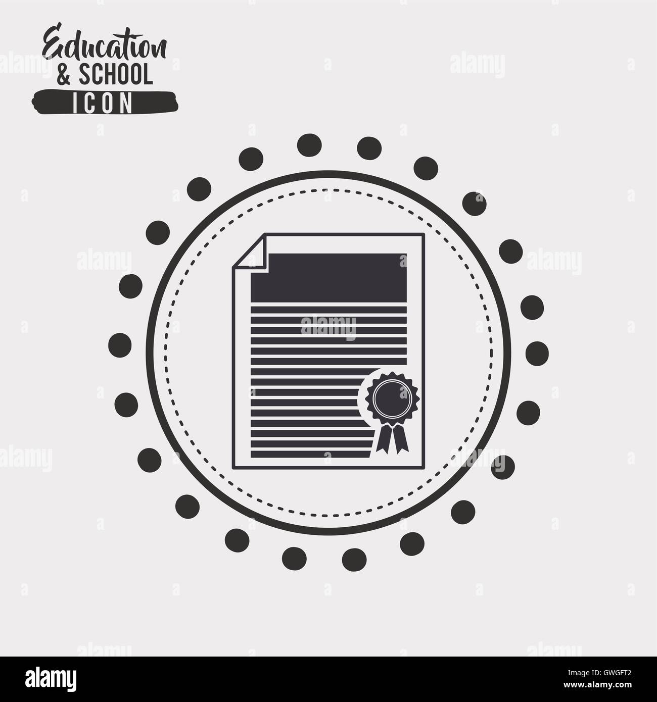 Diploma of school inside circle design Stock Vector Image & Art - Alamy