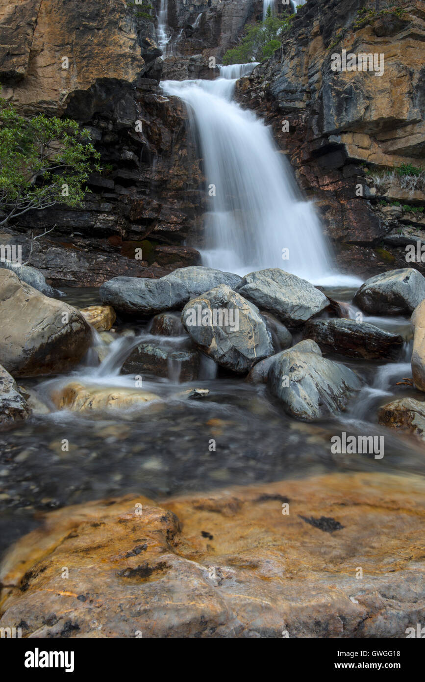 Tangle Falls on the Icefield Parkway, Jasper National Park, Alberta ...