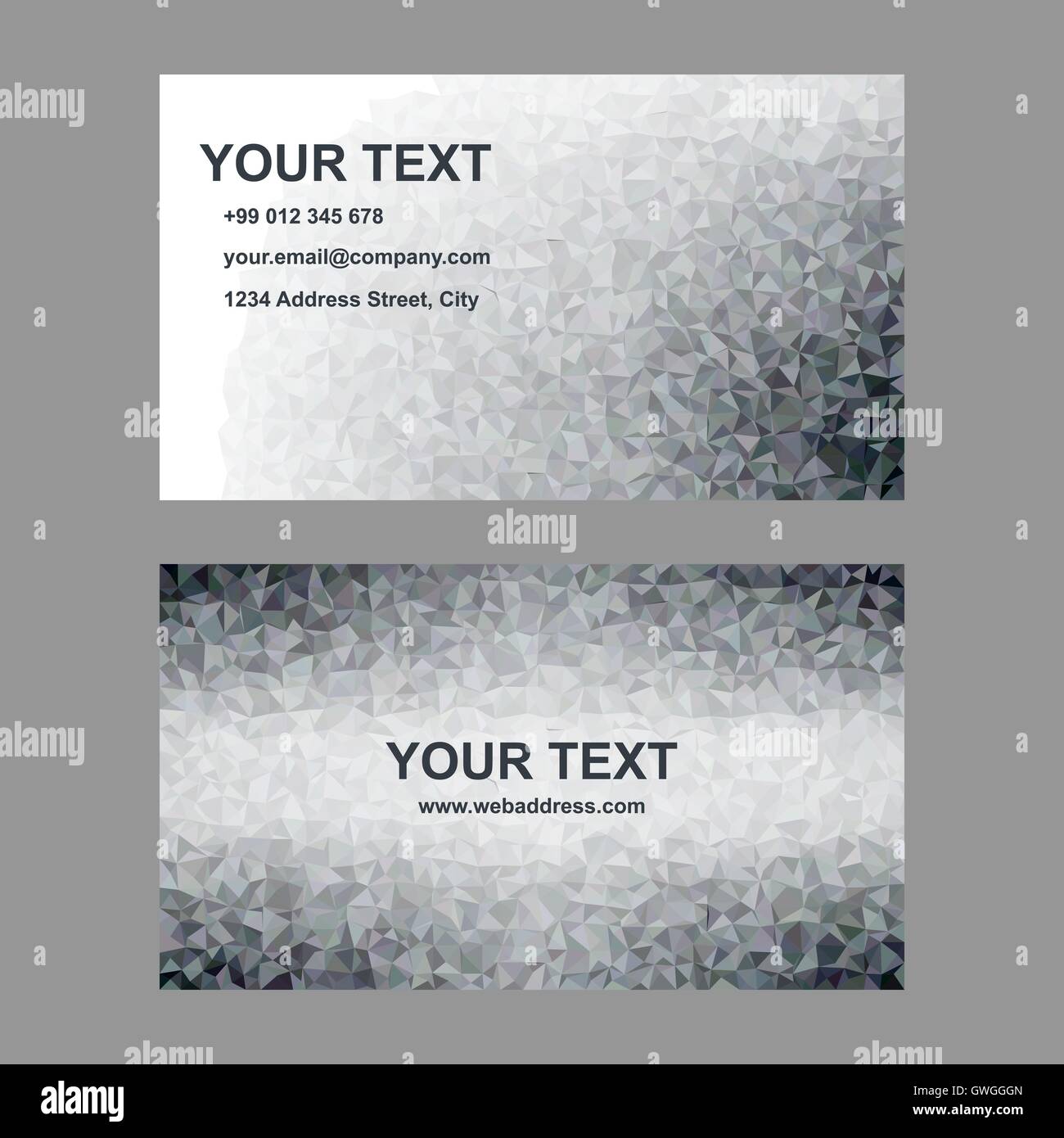Grey triangle mosaic business card template Stock Vector Image & Art ...