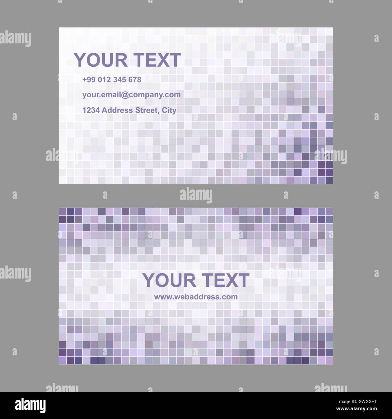Purple geometric business card template set Stock Vector Image & Art ...
