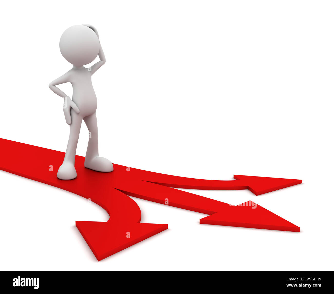 3d man choosing right path hi-res stock photography and images - Alamy