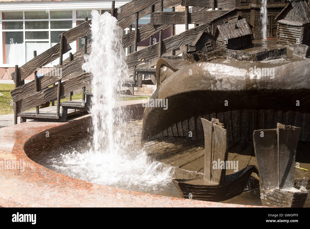 The Wonderful yudo Fish whale fountain in Tobolsk Stock Photo - Alamy