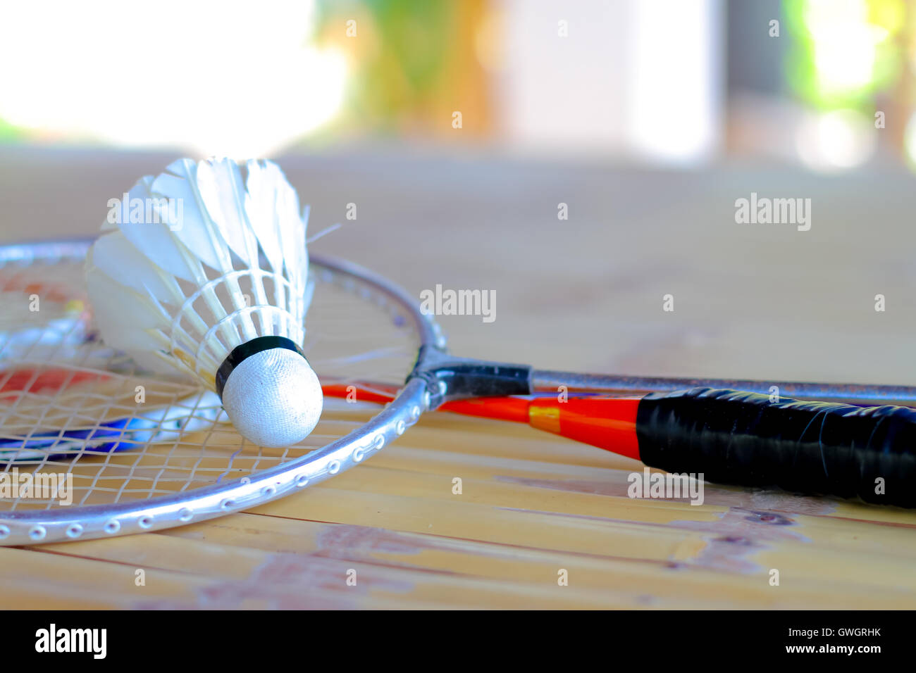 shuttlecock and badminton racket Stock Photo - Alamy
