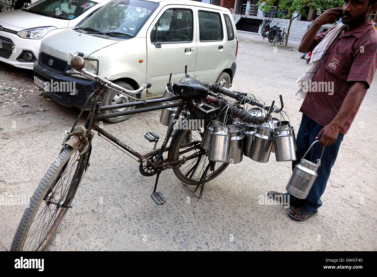 Indian Milk Delivery High Resolution Stock Photography and Images - Alamy
