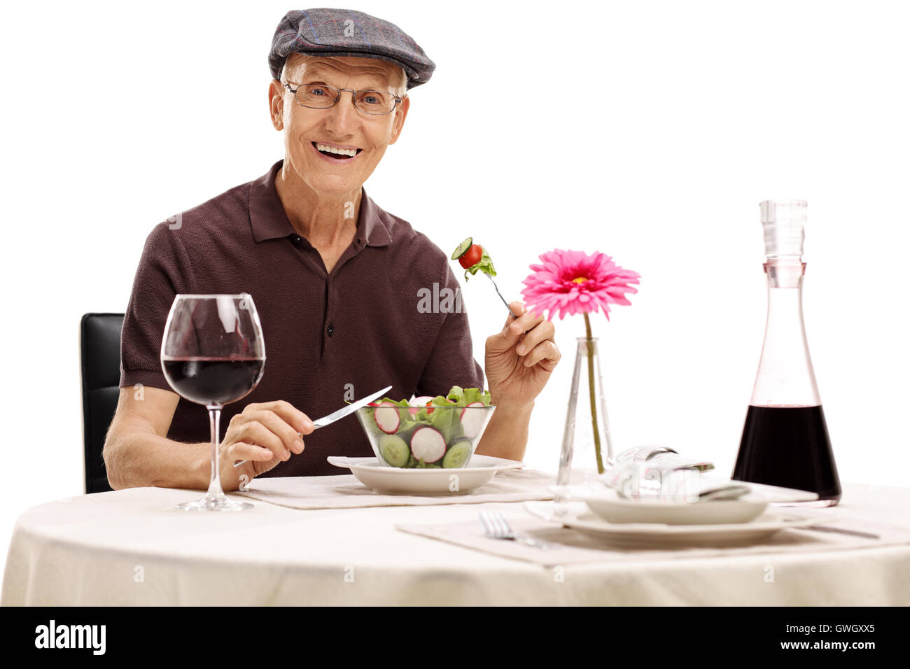 Old man dining alone hi-res stock photography and images - Alamy