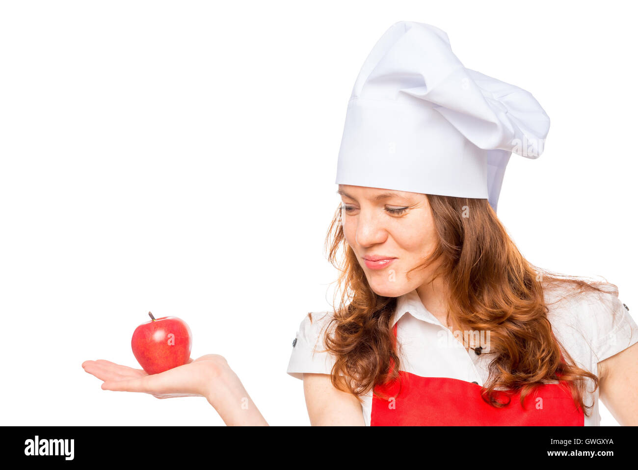 white, female, chef, uniform, hat, person Stock Photo - Alamy