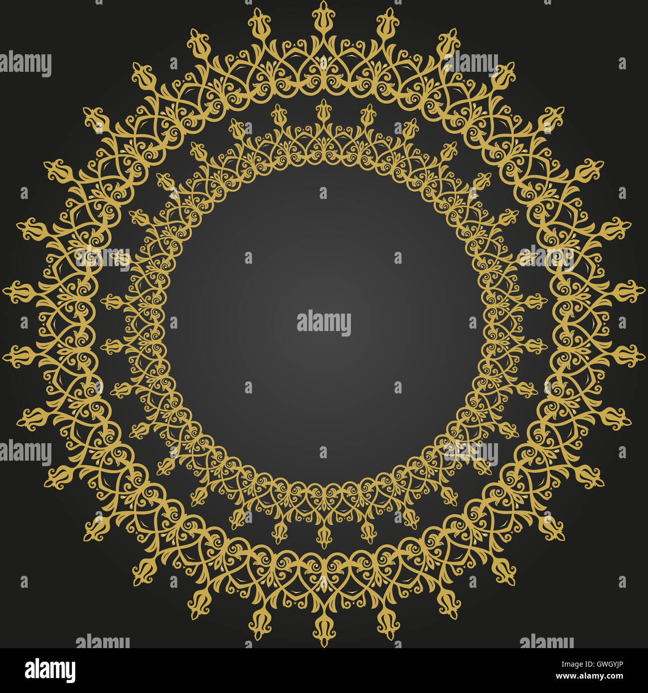 Floral Modern Round Frame Stock Photo - Alamy