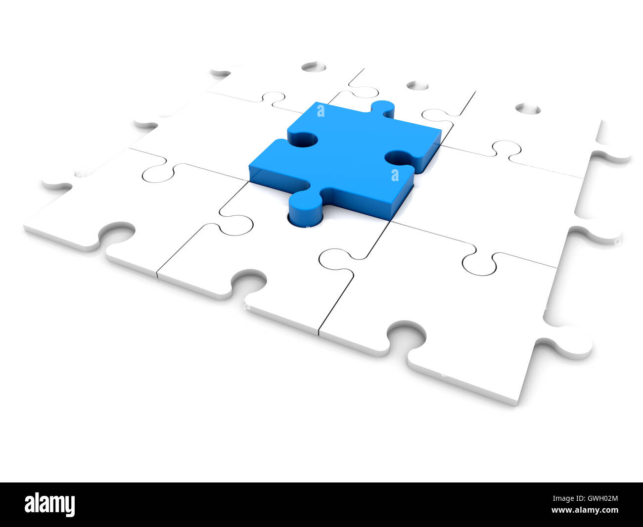Puzzle pieces in blue and white colors Stock Photo - Alamy