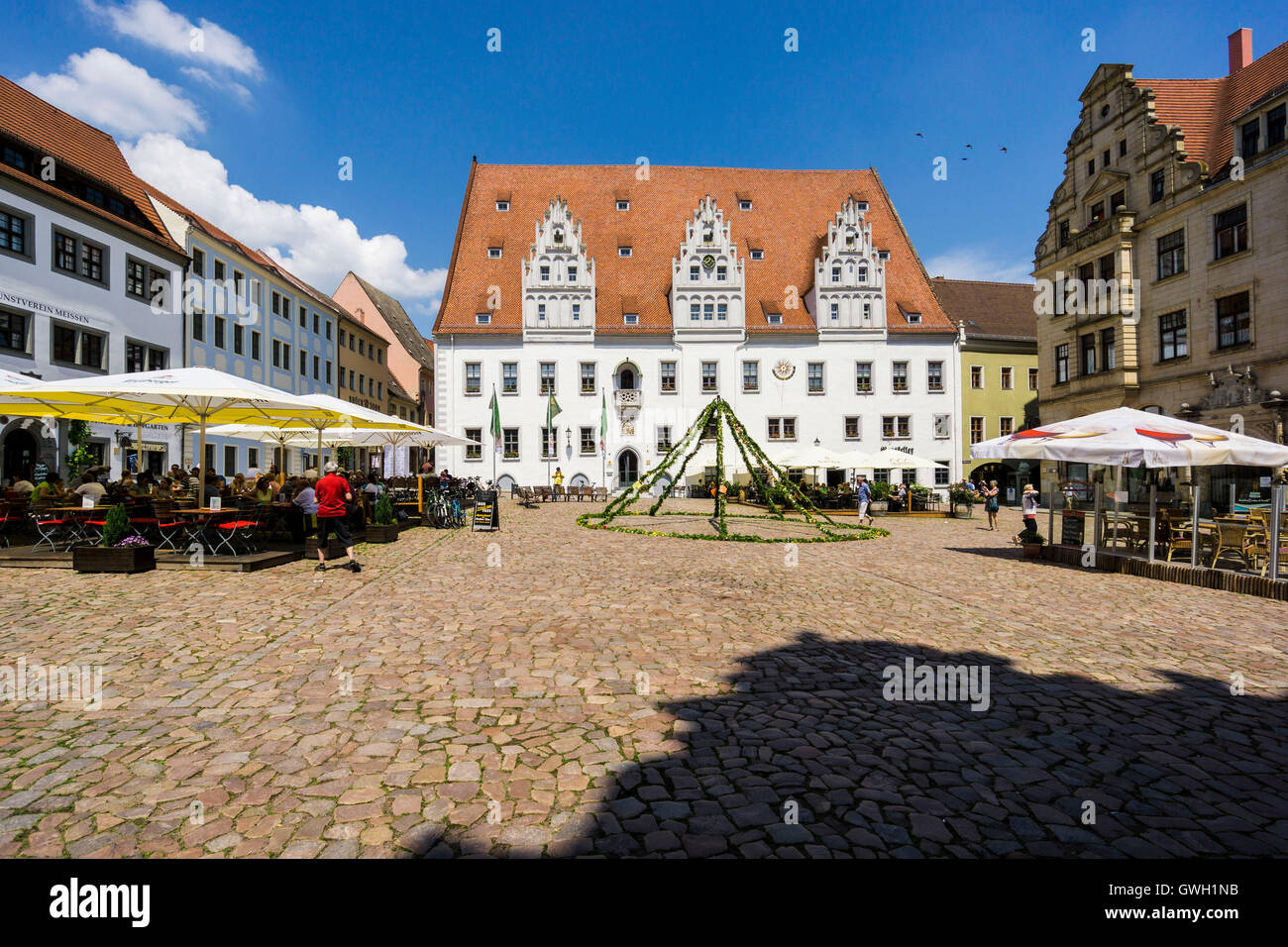 Meissen, Marktplatz mit Rathaus Stock Photo - Alamy