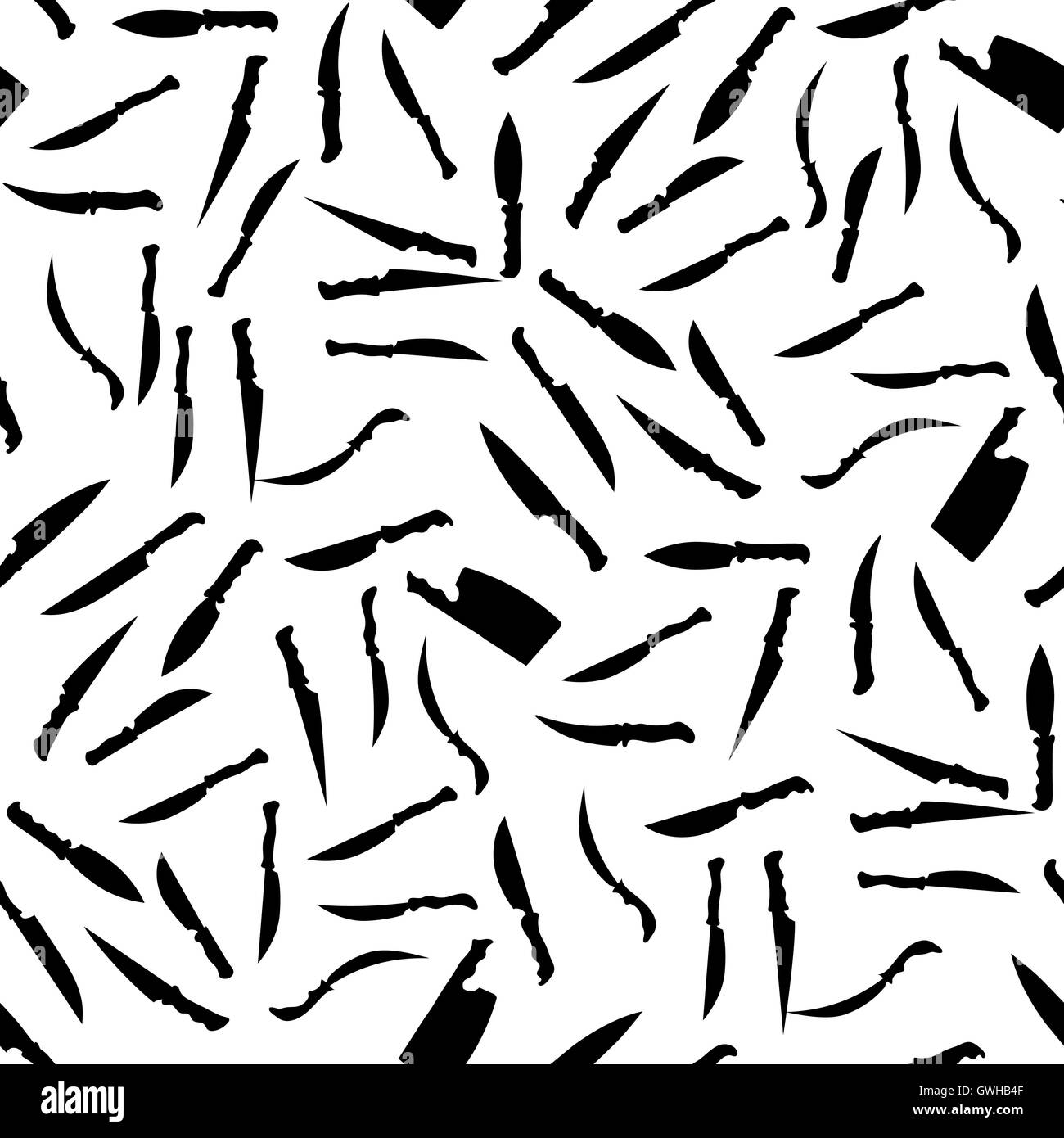 Silhouettes Knives Seamless Pattern Stock Vector Image & Art - Alamy