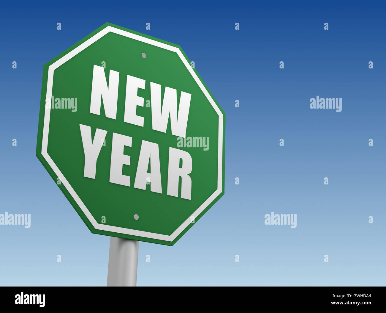 new year ahead sign concept 3d illustration Stock Photo - Alamy