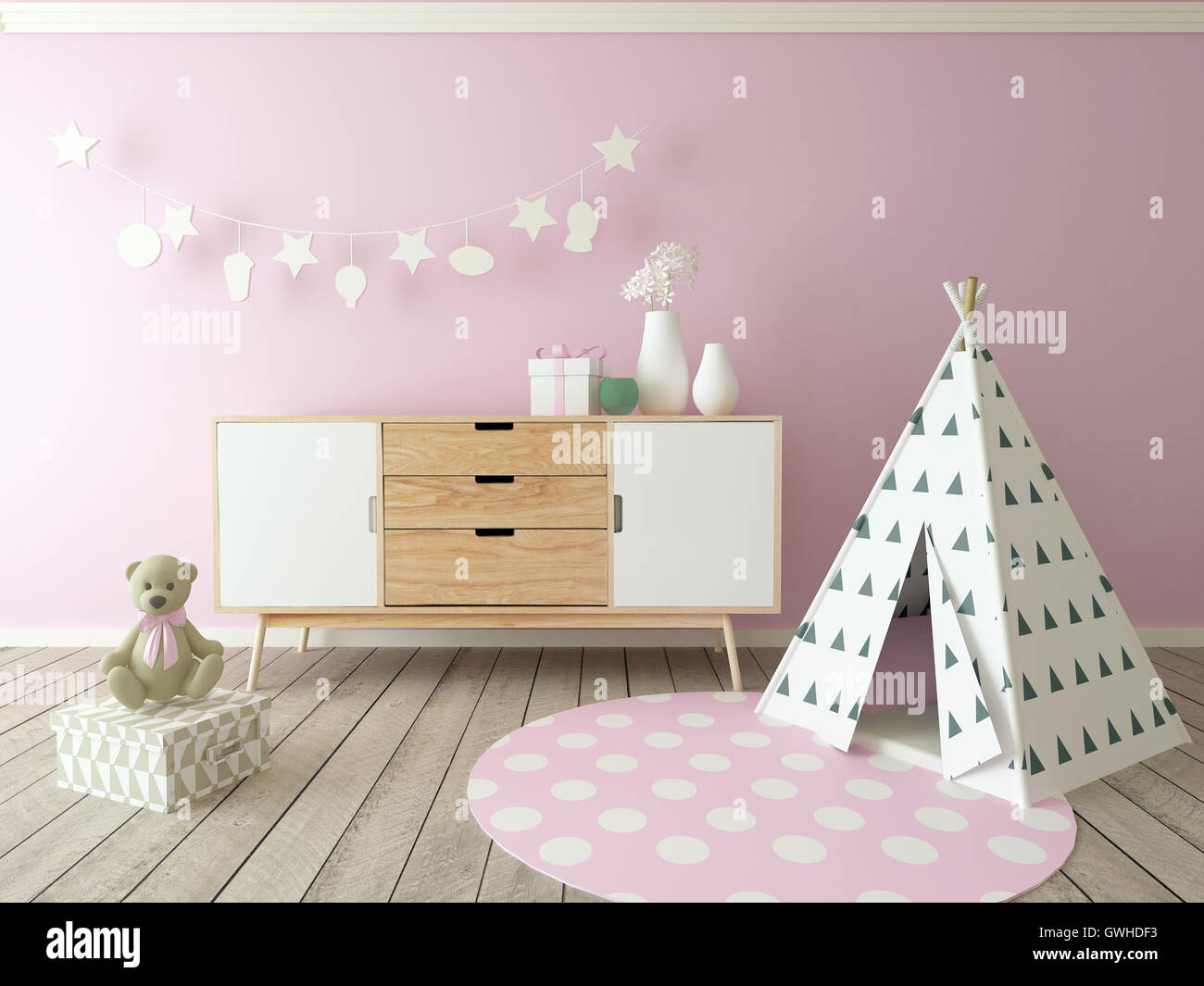 3d render nursery baby boy hi-res stock photography and images - Alamy