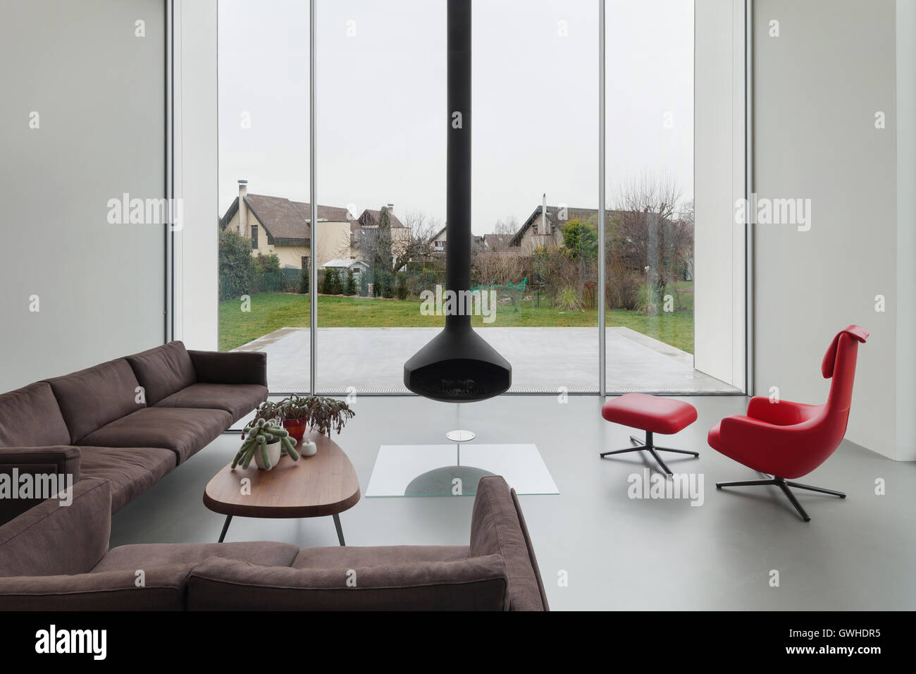 Interior of a beautiful modern house, living room Stock Photo - Alamy
