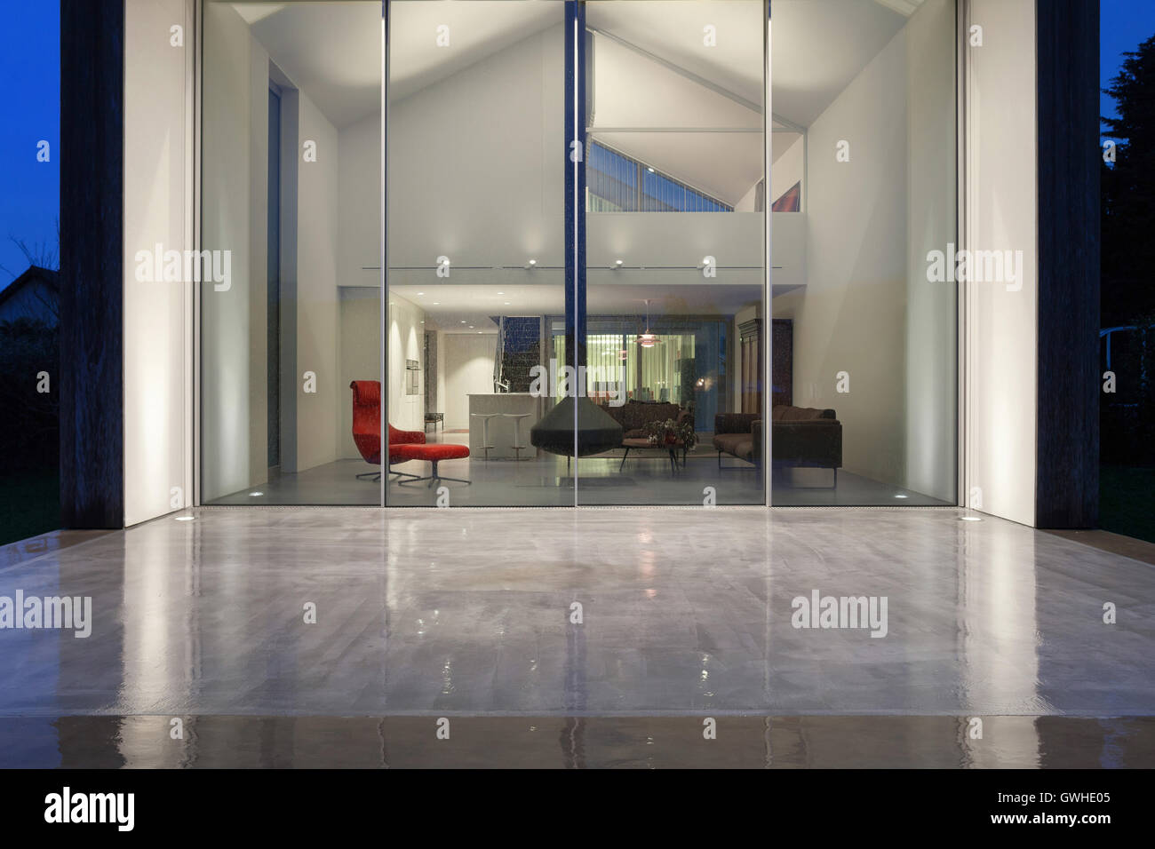 beautiful modern house, night scene Stock Photo - Alamy