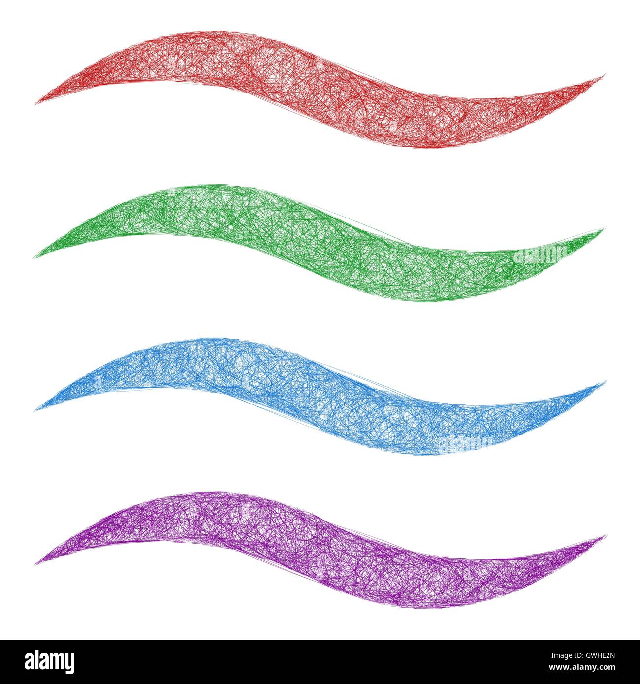 Sketch wave line design element set Stock Vector Image & Art - Alamy