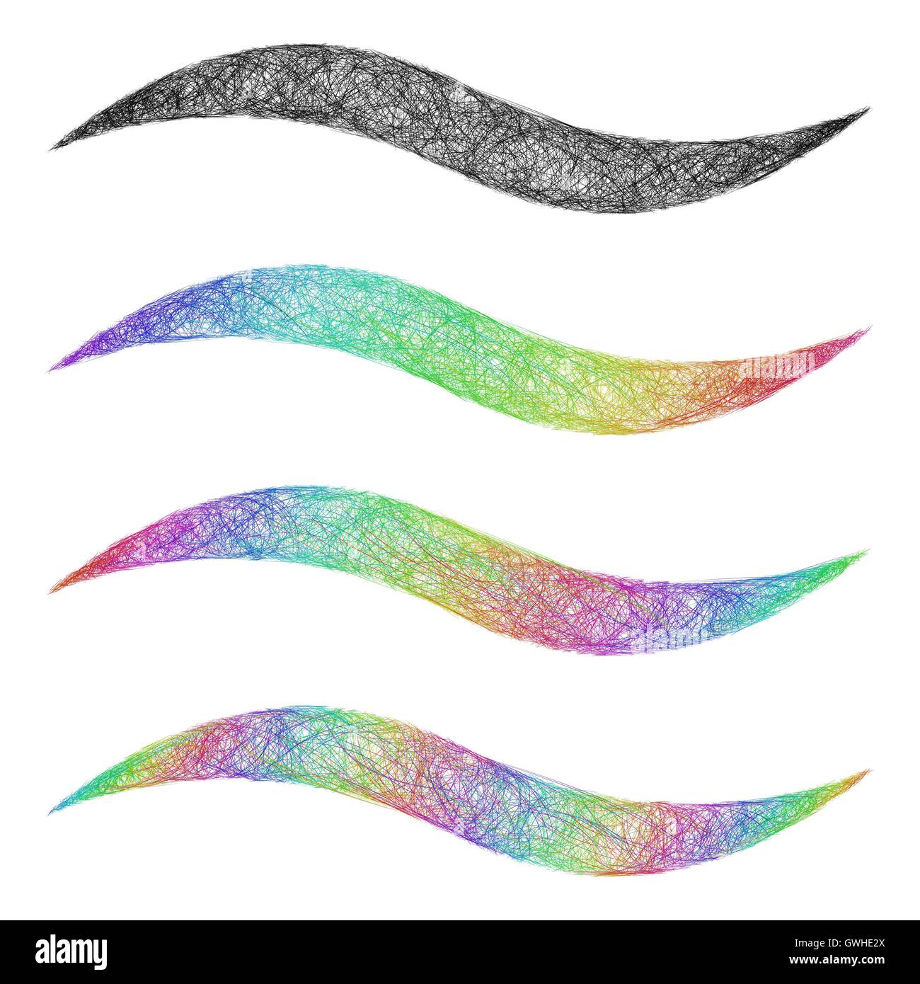 Sketch wave line graphic design element set Stock Vector Image & Art ...