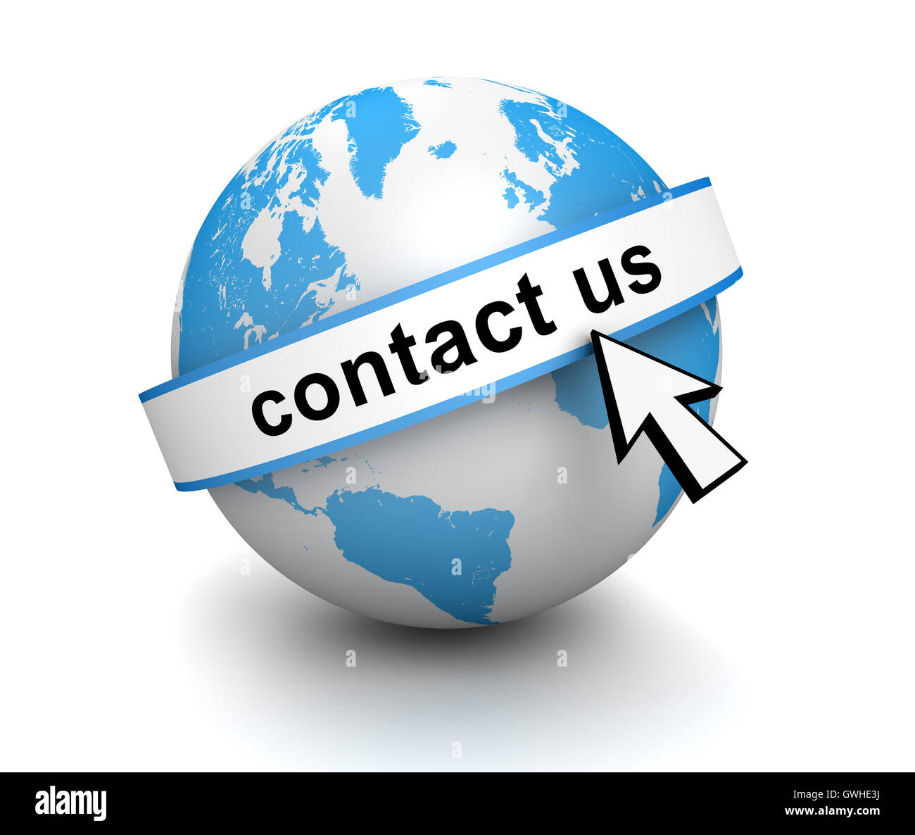 contact us globe concept 3d illustration Stock Photo - Alamy
