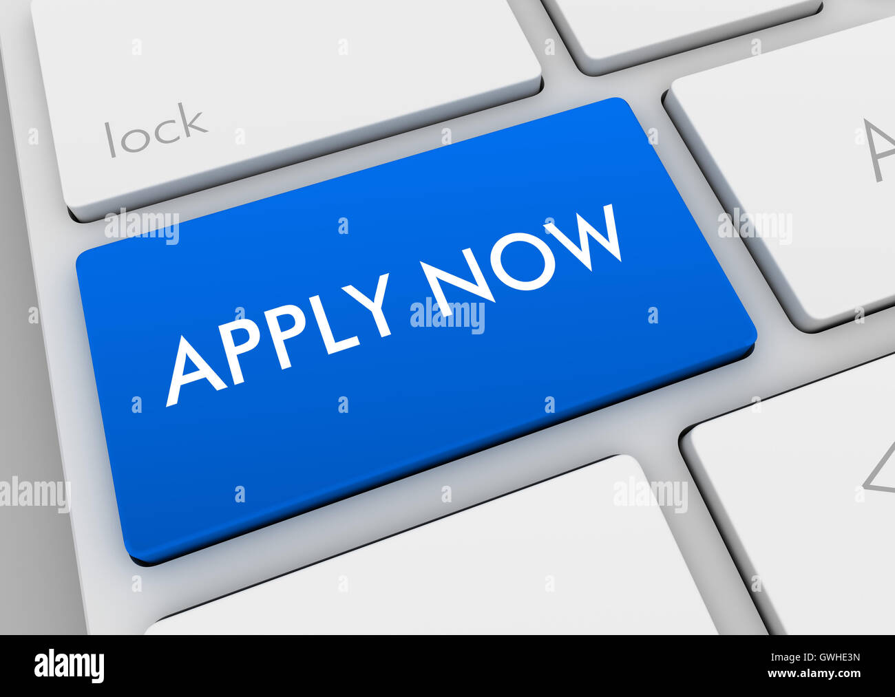 apply now keyboard concept 3d illustration Stock Photo - Alamy