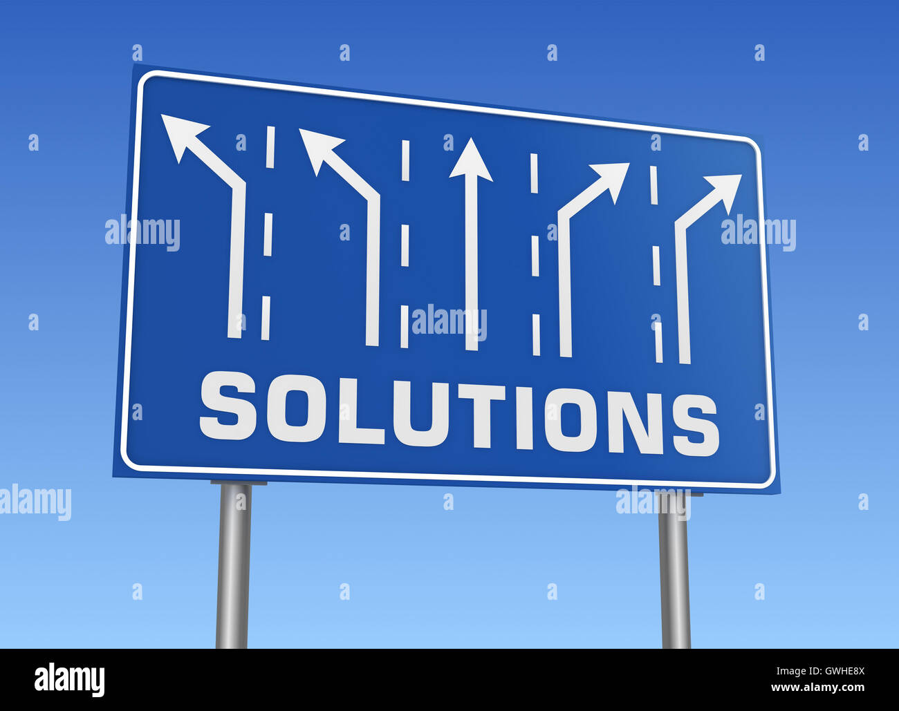 Solutions road sign 3d illustration hi-res stock photography and images ...
