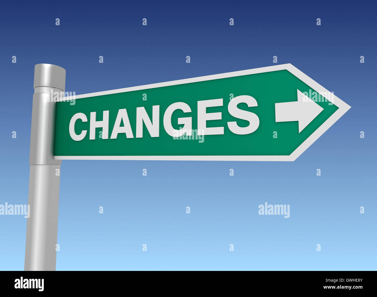 changes road sign 3d illustration Stock Photo - Alamy