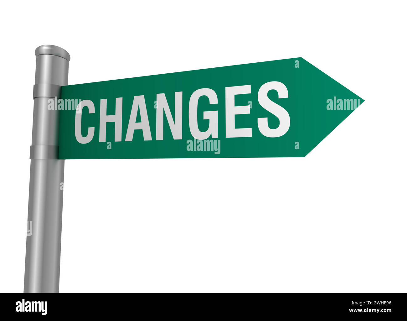changes road sign 3d illustration Stock Photo - Alamy