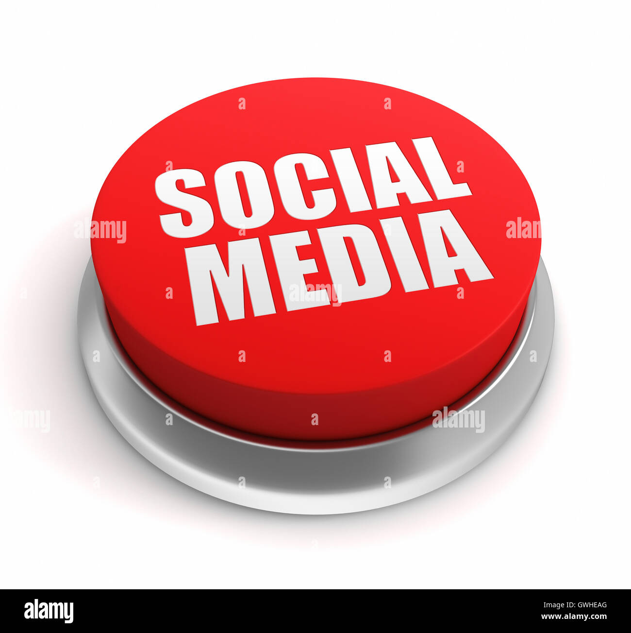 social media button concept 3d illustration Stock Photo - Alamy