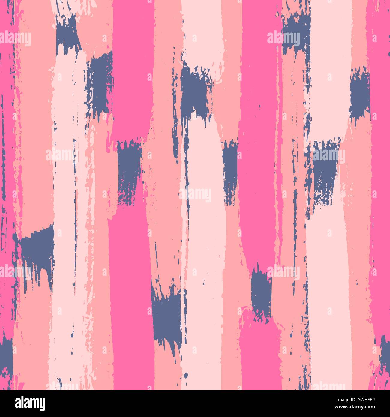 Hand drawn dry brush strokes seamless pattern in pink colors Stock ...