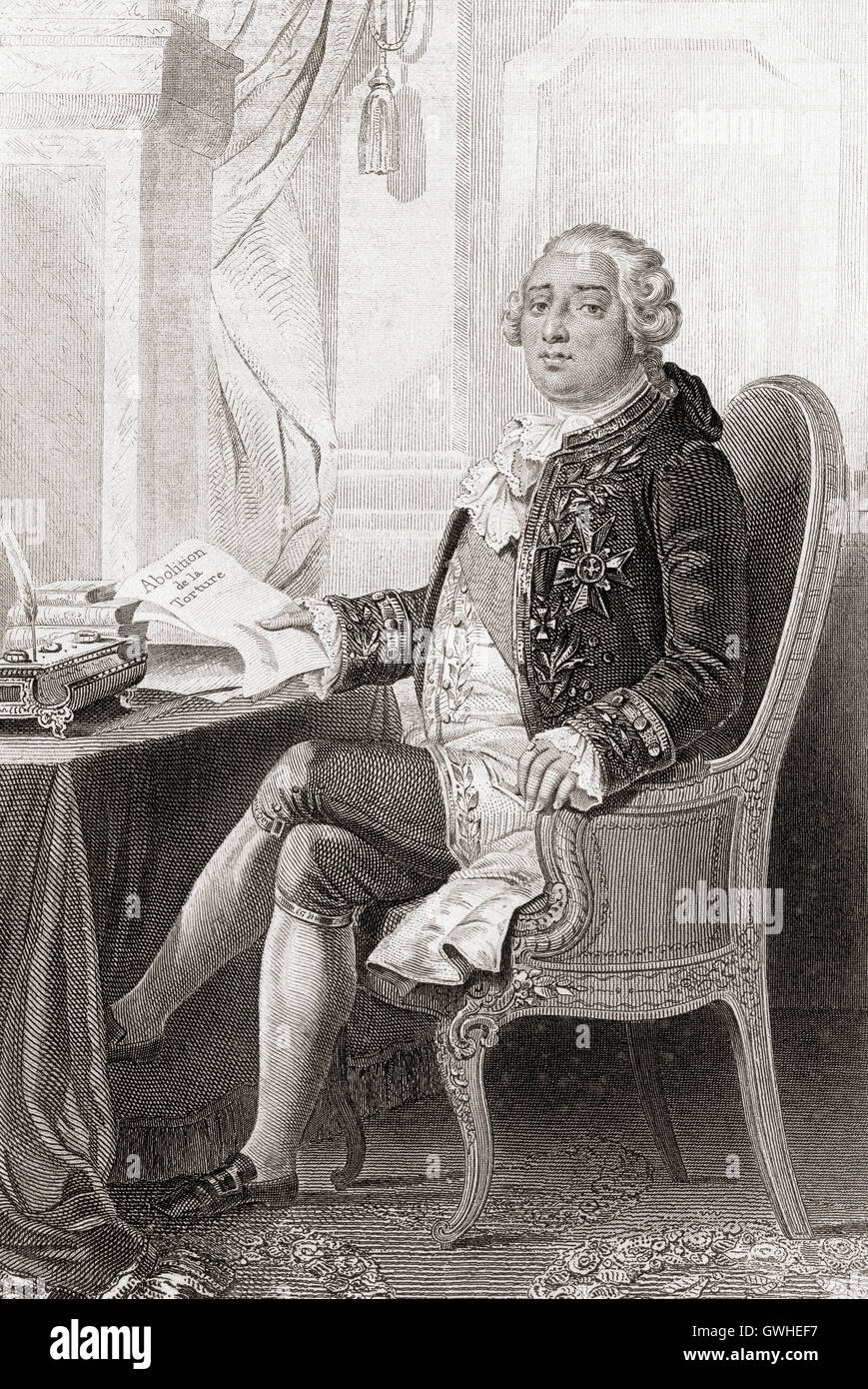 Louis XVI, 1754 – 1793, born Louis-Auguste, aka Louis Capet. King of France Stock Photo - Alamy
