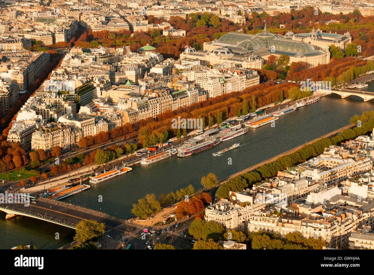 Magnificent view of Paris and River Seine from the Eiffel Tower Stock ...