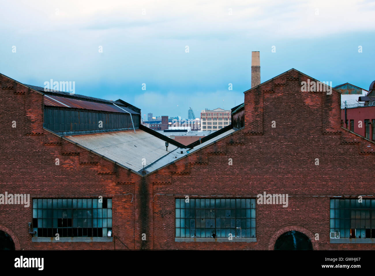 Old red brick factory buildings Stock Photo - Alamy