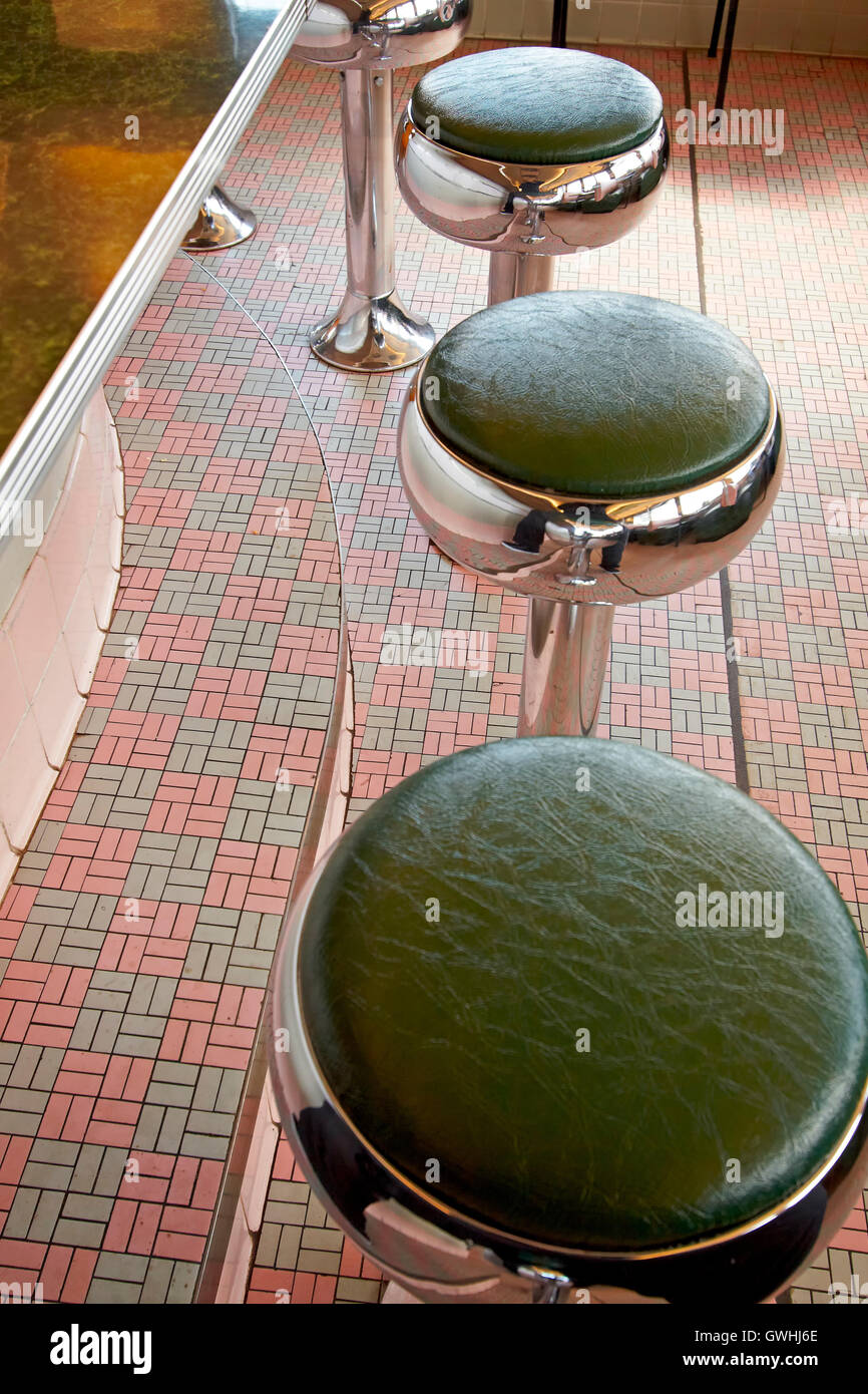 Old-fashioned roadside diner seats in rural area Stock Photo - Alamy