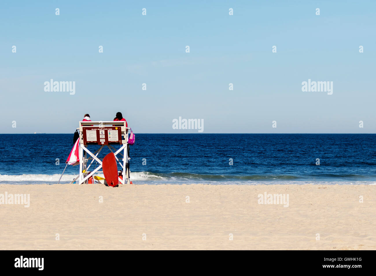 Lifeguards on-duty on a hot summer day at the beach Stock Photo - Alamy