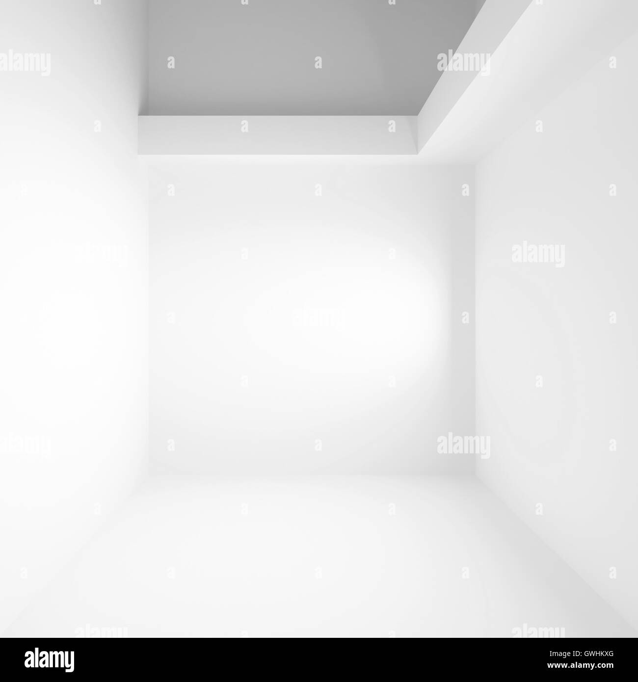 White abstract interior. Square 3d illustration Stock Photo - Alamy
