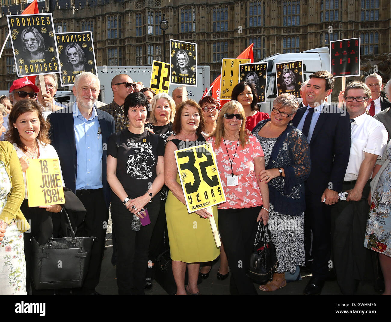 Shadow home secretary andy burnham second right attend hi-res stock ...