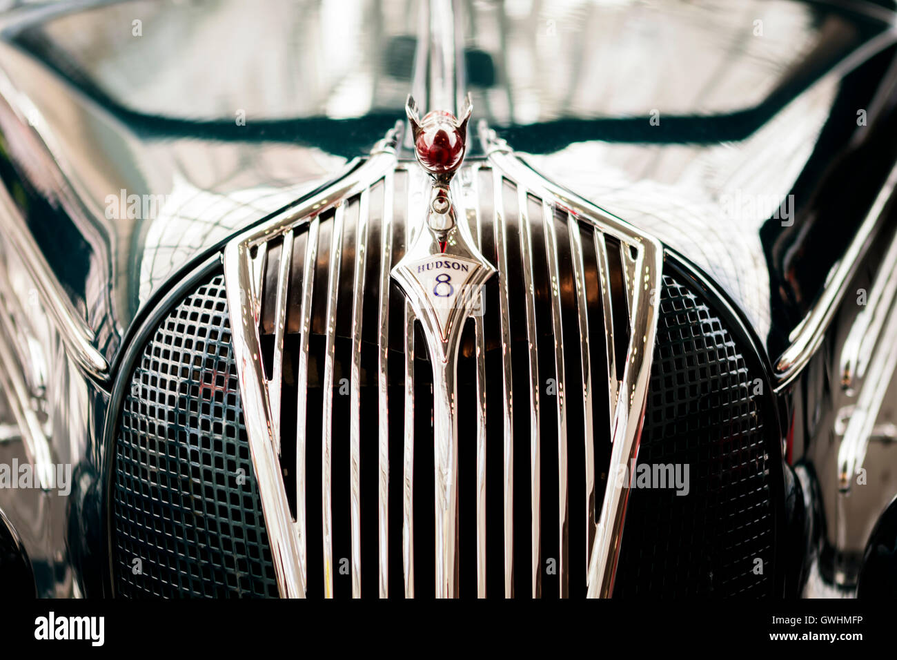 Close-up view of the old restored classic car Stock Photo - Alamy