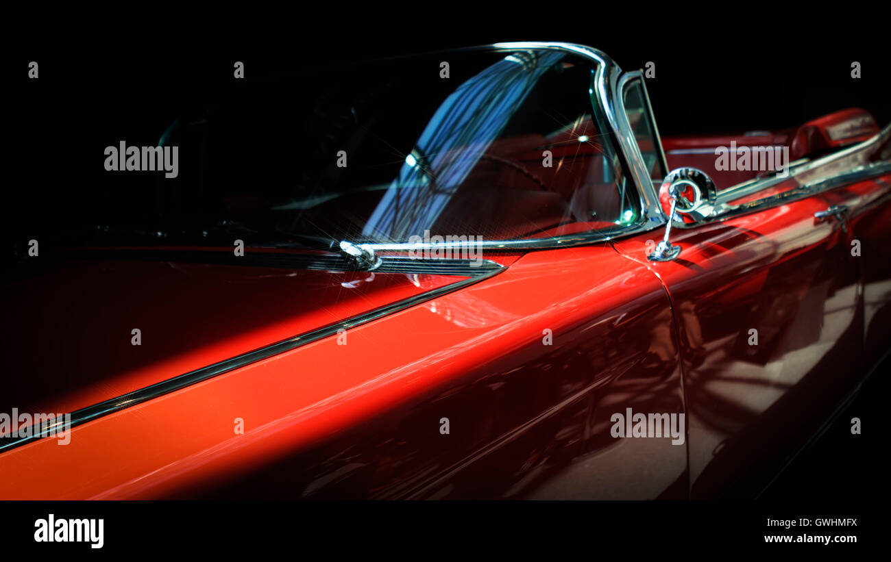 Close-up view of the old restored classic car Stock Photo - Alamy