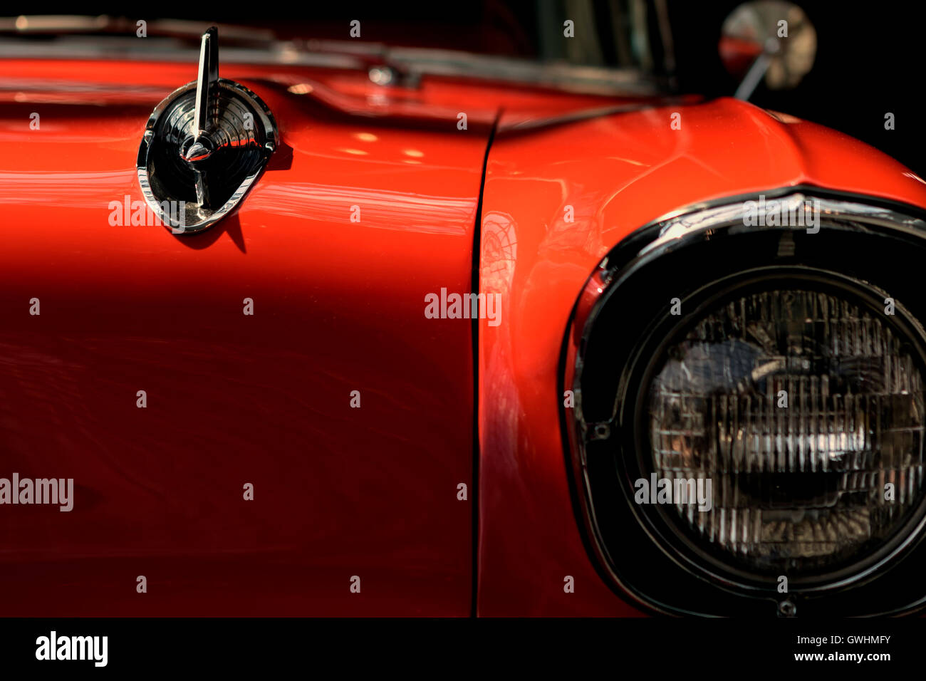Close-up view of the old restored classic car Stock Photo - Alamy