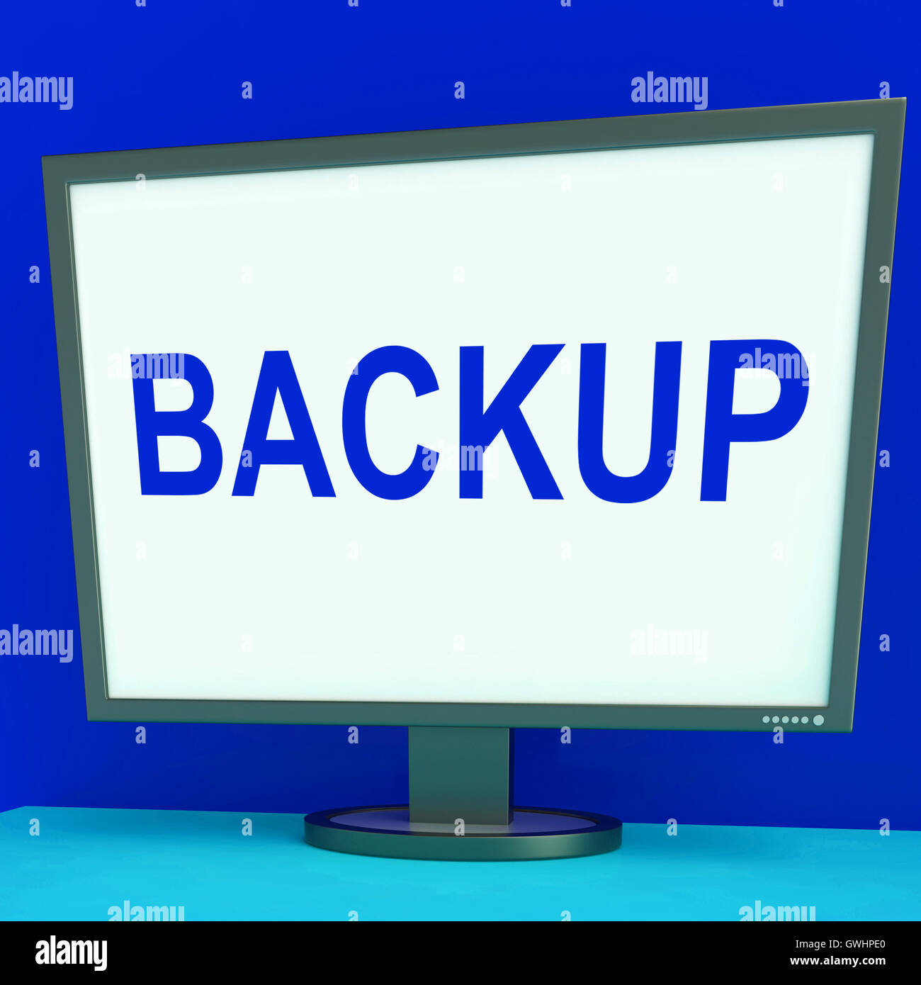 Backup Screen Shows Archiving Back Up And Storage Stock Photo - Alamy