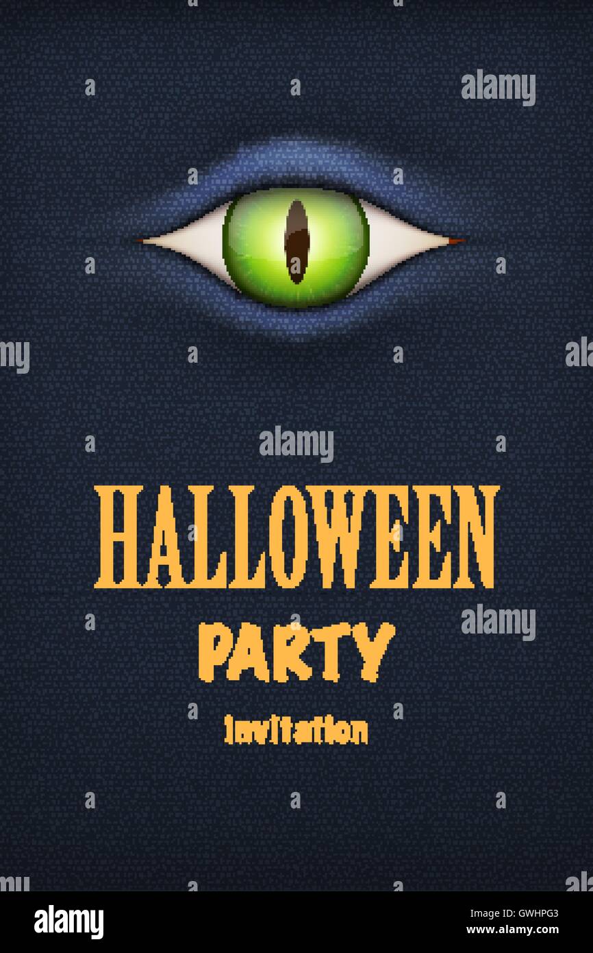 Halloween Party Invitation with monster eye Stock Vector Image & Art ...