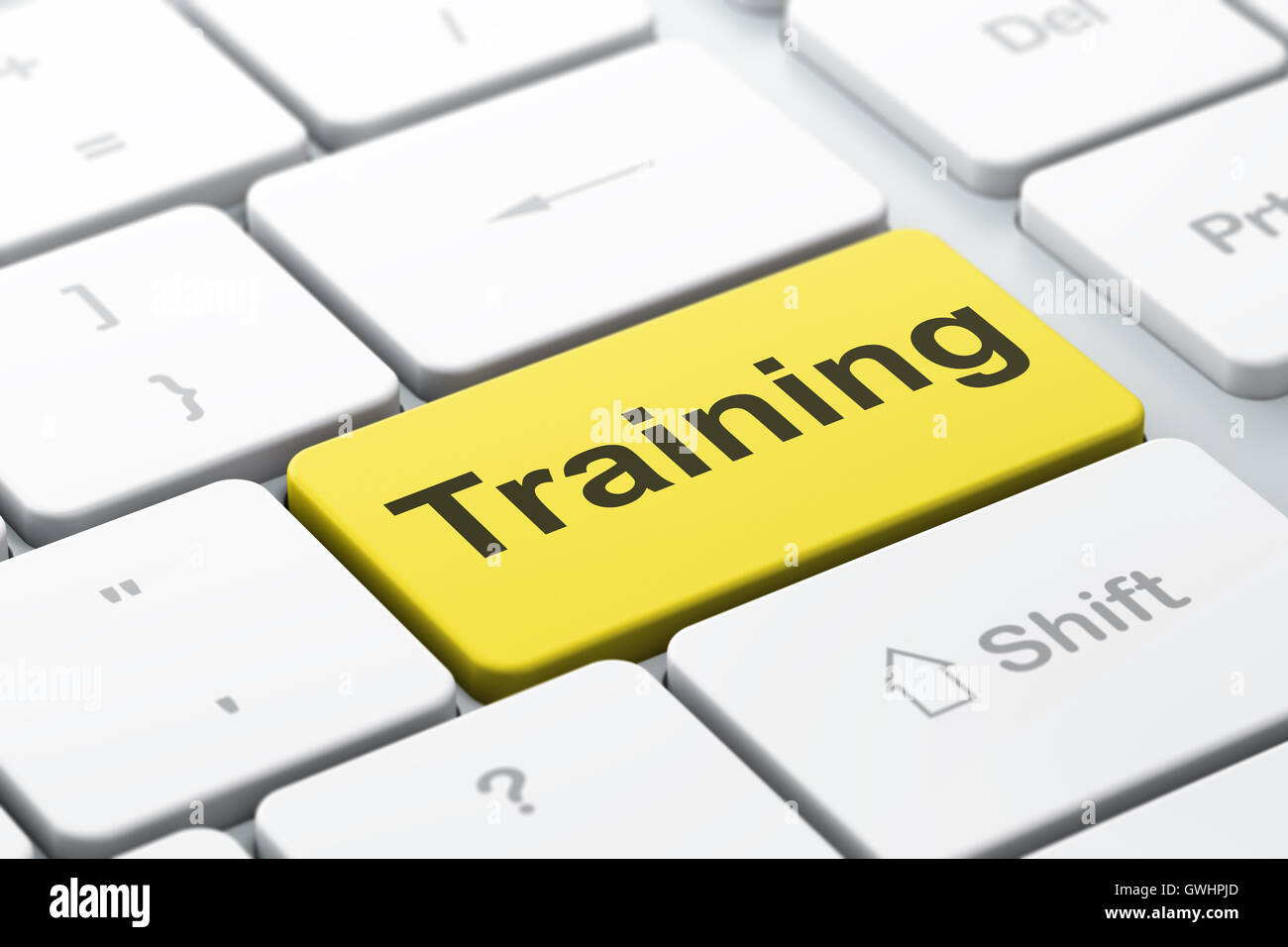 Education concept: Training on computer keyboard background Stock Photo ...