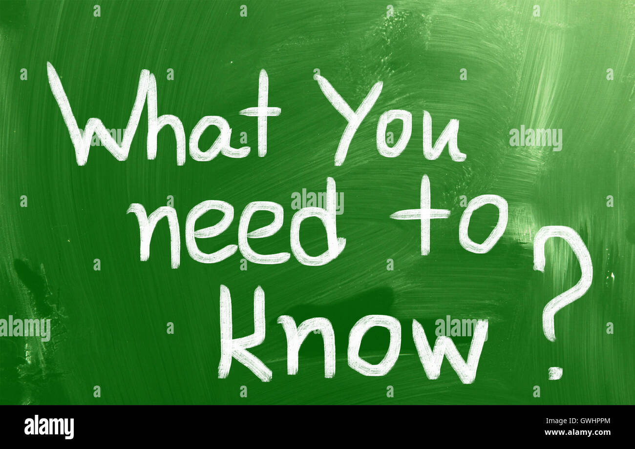 What You Need To Know Concept Stock Photo - Alamy