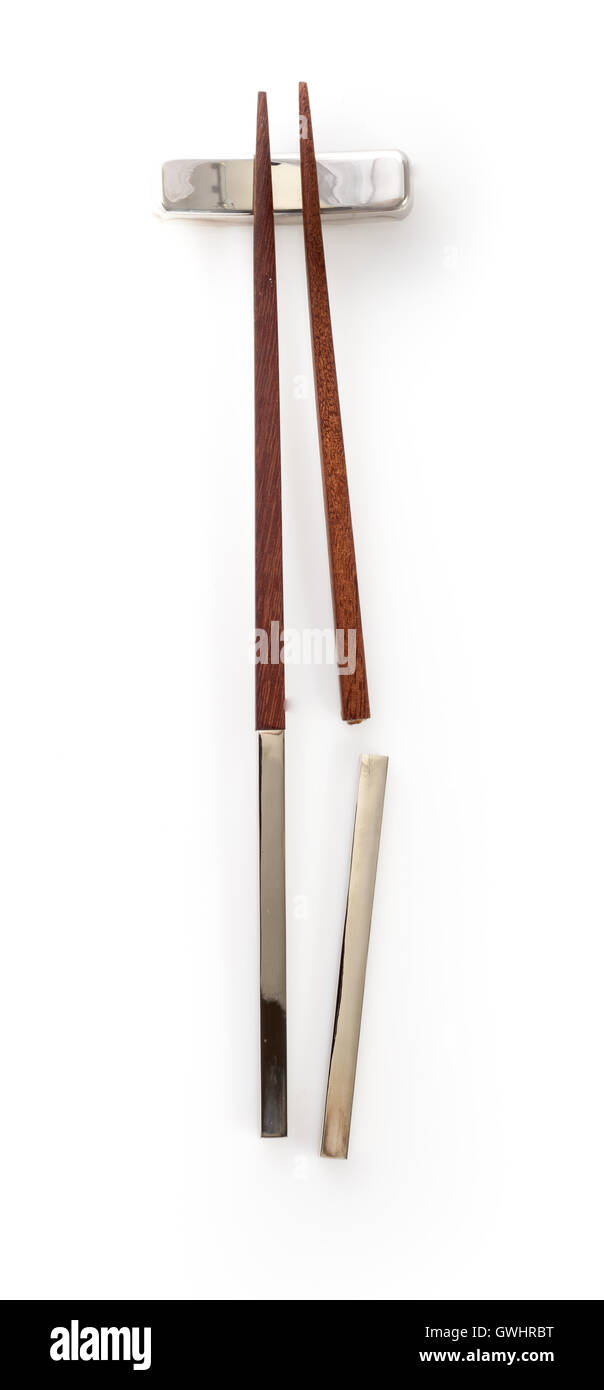 top view of broken chopsticks isolated on a white background Stock ...