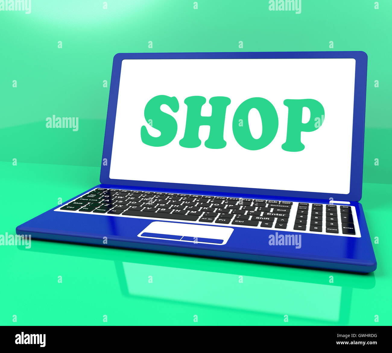 Shop Laptop Shows Purchase From Store Online Stock Photo - Alamy