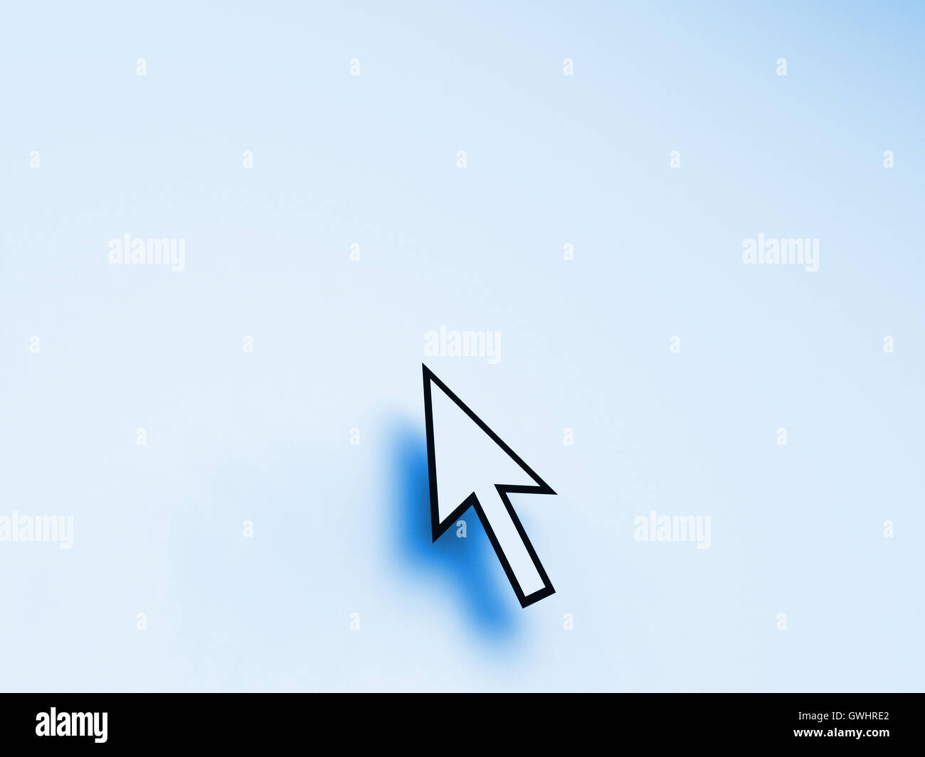 Mouse Pointer On Blue Background Shows Blank Copyspace Website Stock ...
