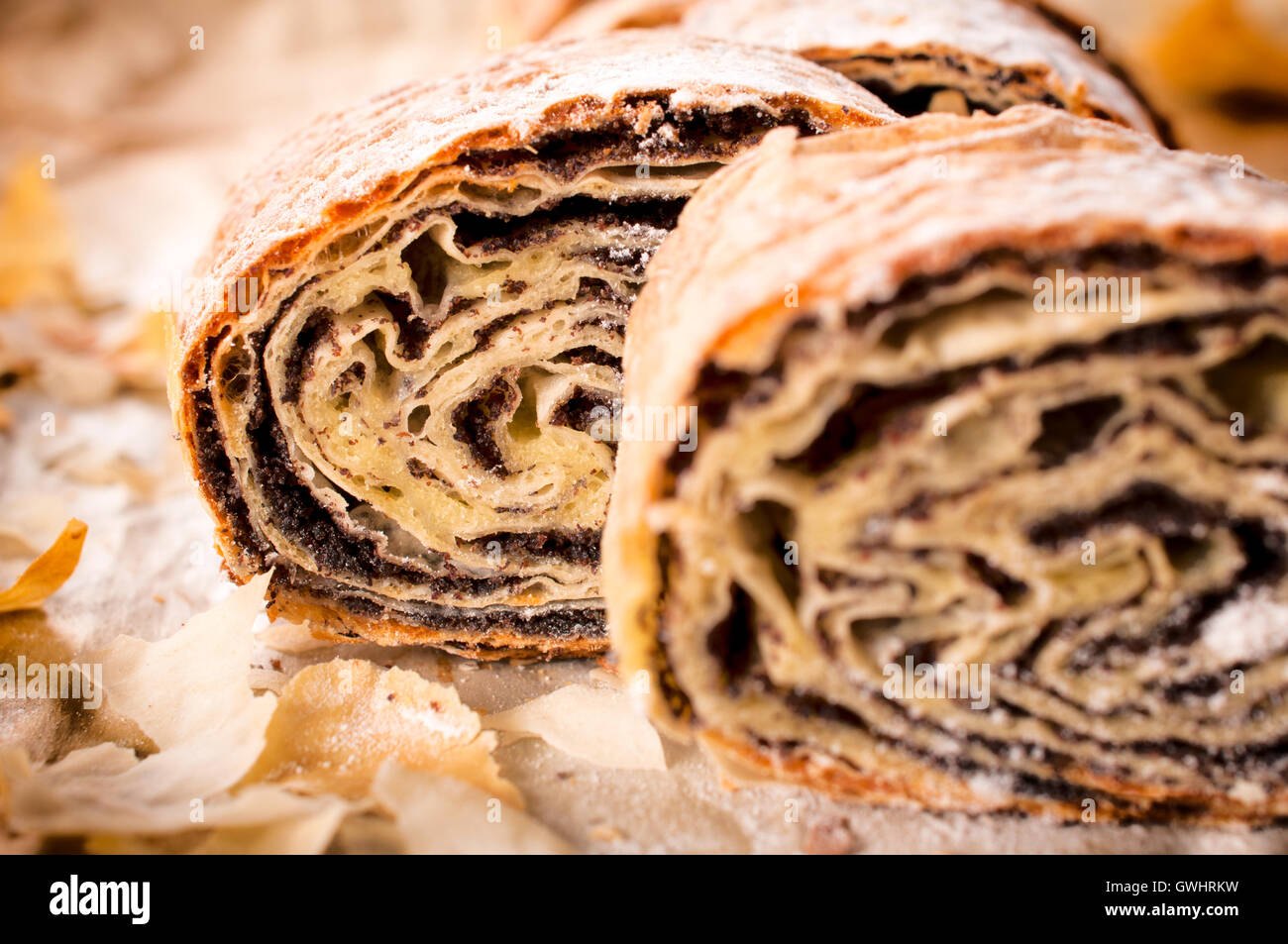 Homemade traditional poppy strudel Stock Photo - Alamy
