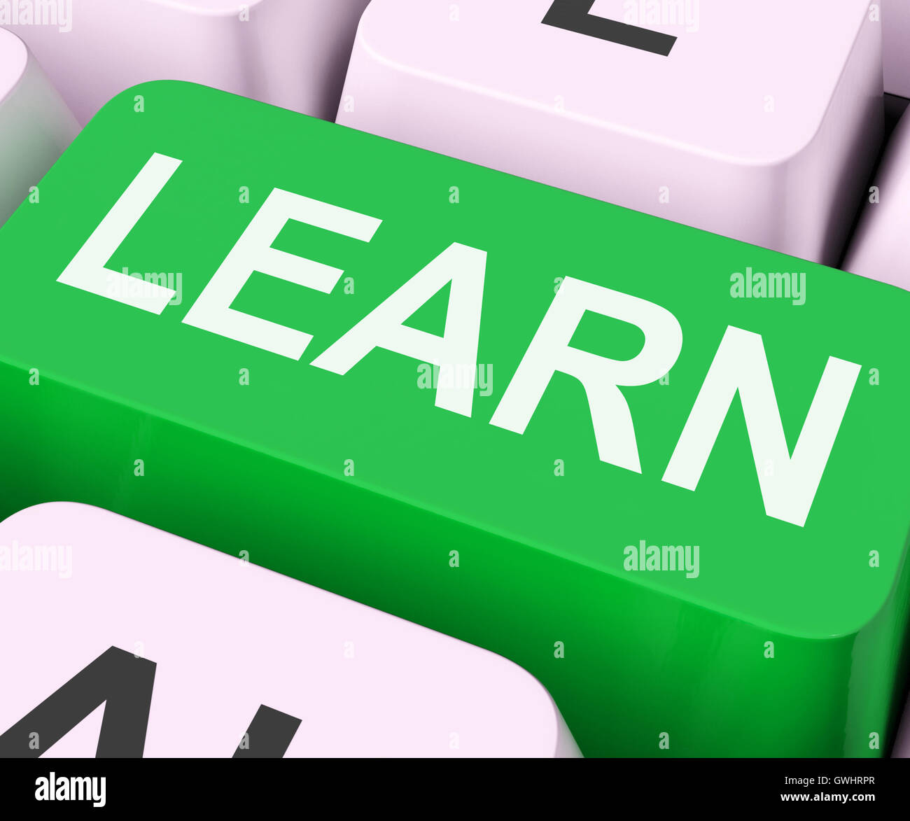 Learn Key Shows Online Learning Or Studying Stock Photo - Alamy